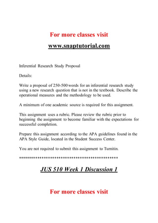 JUS 510 Exceptional Education / snaptutorial.com