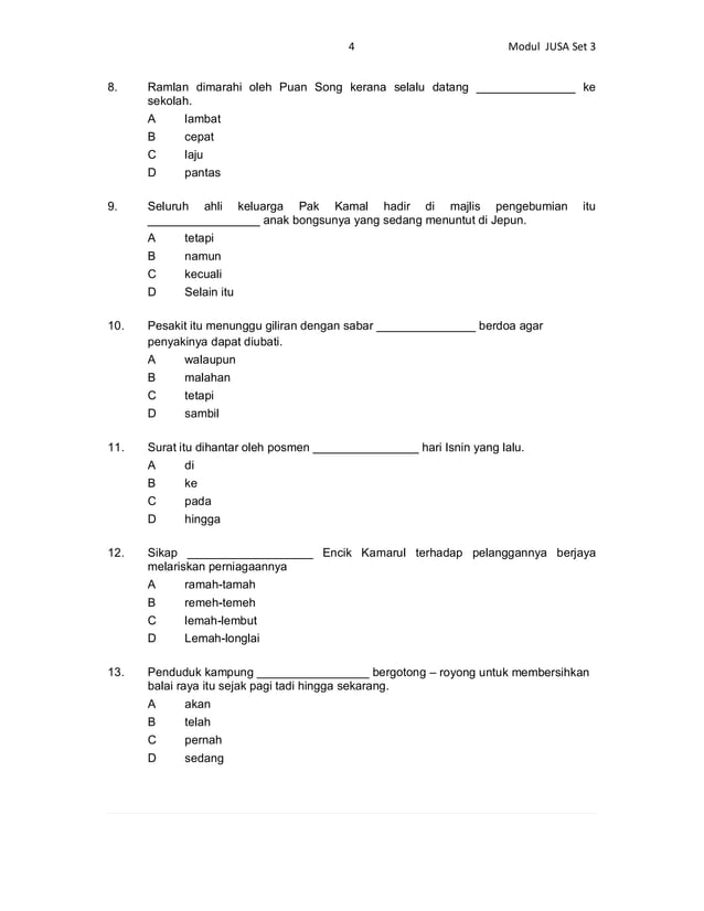 BM Pemahaman kertas 1 | PDF