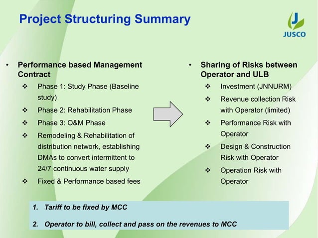 JUSCO_PPP_Jamshedpur_PPT_0.pdf | Water Services | Home Utilities