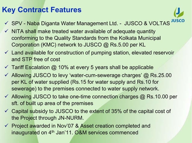 JUSCO_PPP_Jamshedpur_PPT_0.pdf | Water Services | Home Utilities