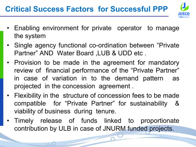 JUSCO_PPP_Jamshedpur_PPT_0.pdf | Water Services | Home Utilities