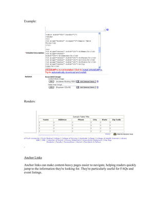 Just Enough HTML for Fatwire | PDF