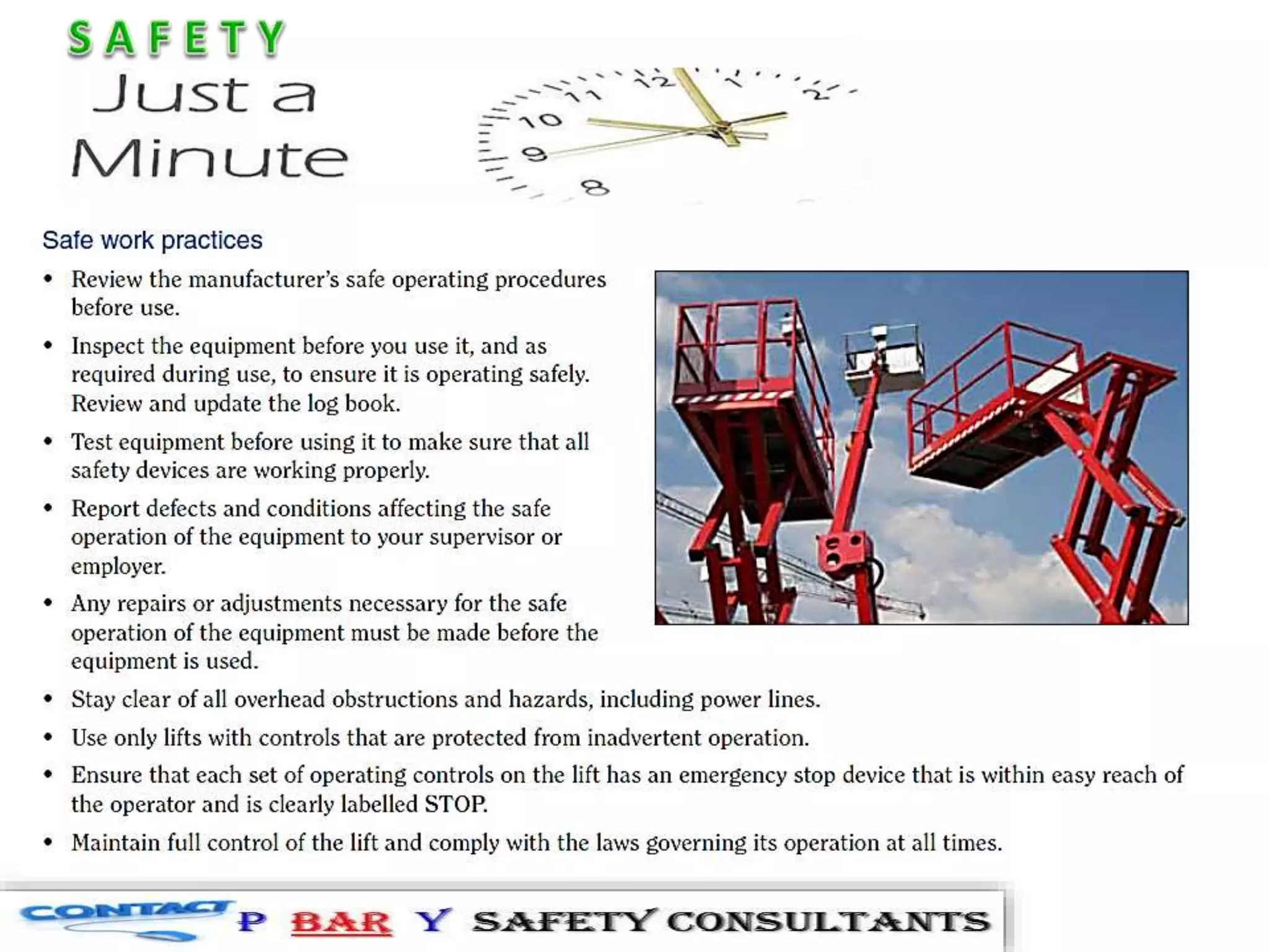Just a safety minute scissor lift reminder | PPTX