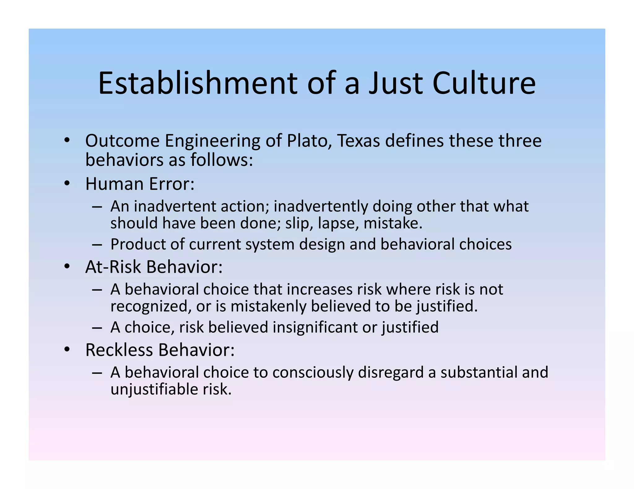 Just Culture - PSOW 2015 | PDF