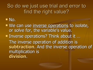 Just equations | PPT