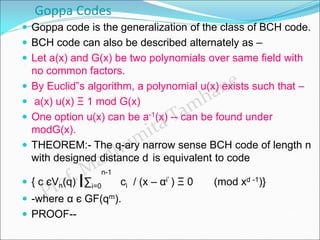 Justesen codes alternant codes goppa codes | PPT