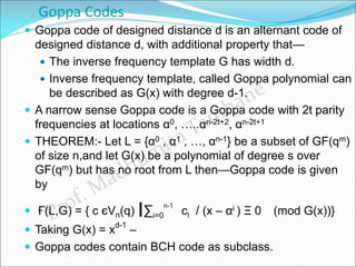 Justesen codes alternant codes goppa codes | PPT