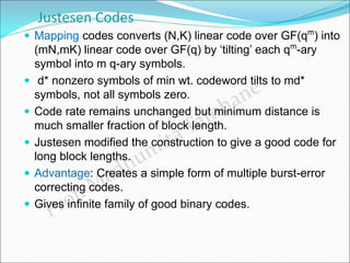 Justesen codes alternant codes goppa codes | PPT