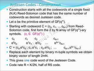 Justesen codes alternant codes goppa codes | PPT