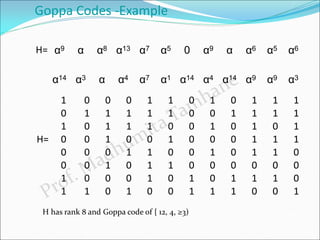 Justesen codes alternant codes goppa codes | PPT