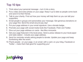 Guide to Marathon Fundraising - by JustGiving, adapted by IsraelGives | PPT