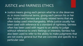 justice-and-fairness-ethics with example | PDF