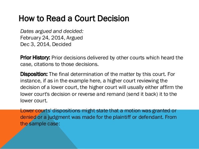 How to read a court decision