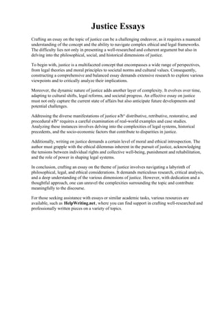 Justice Essays | PDF