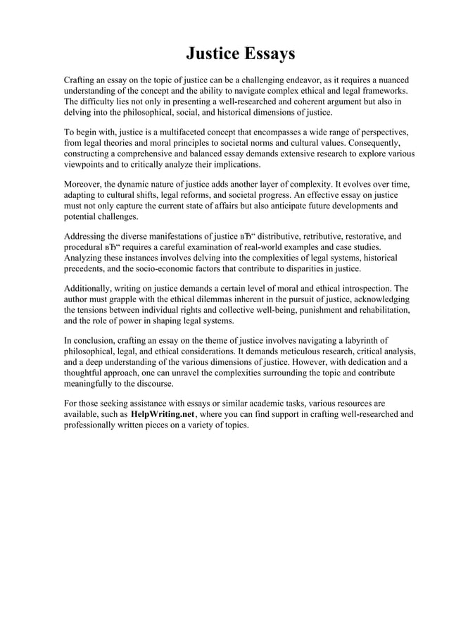 Justice Essays | PDF