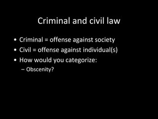 The American legal system: An overview | PPTX
