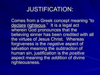 Justification and Sanctification | PPT