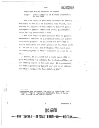 Declassified Doc; CIA Operation Northwoods and Operation Mongoose | PDF