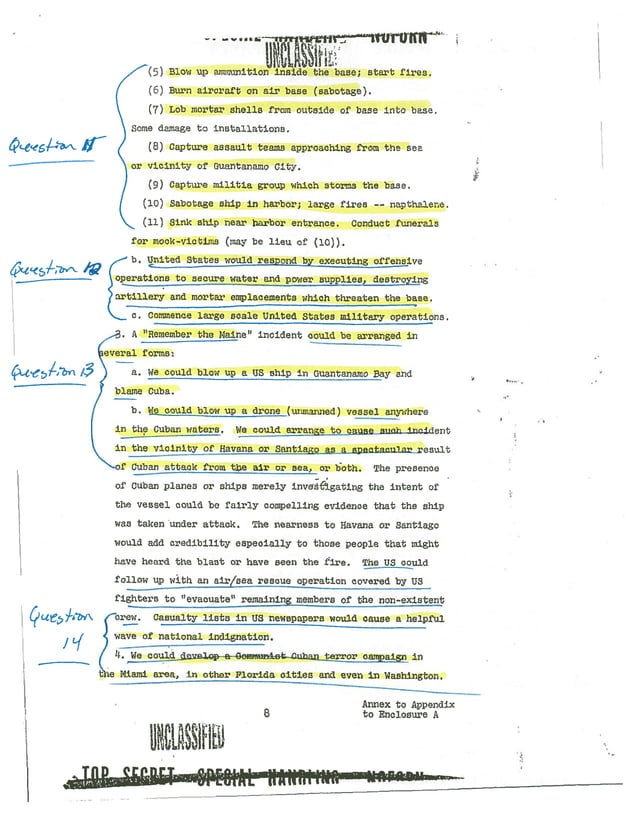 Declassified Doc; CIA Operation Northwoods and Operation Mongoose | PDF