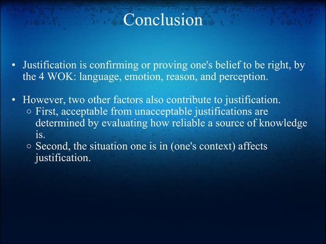 Justification ppt grant_nick_ross | PPT | Science