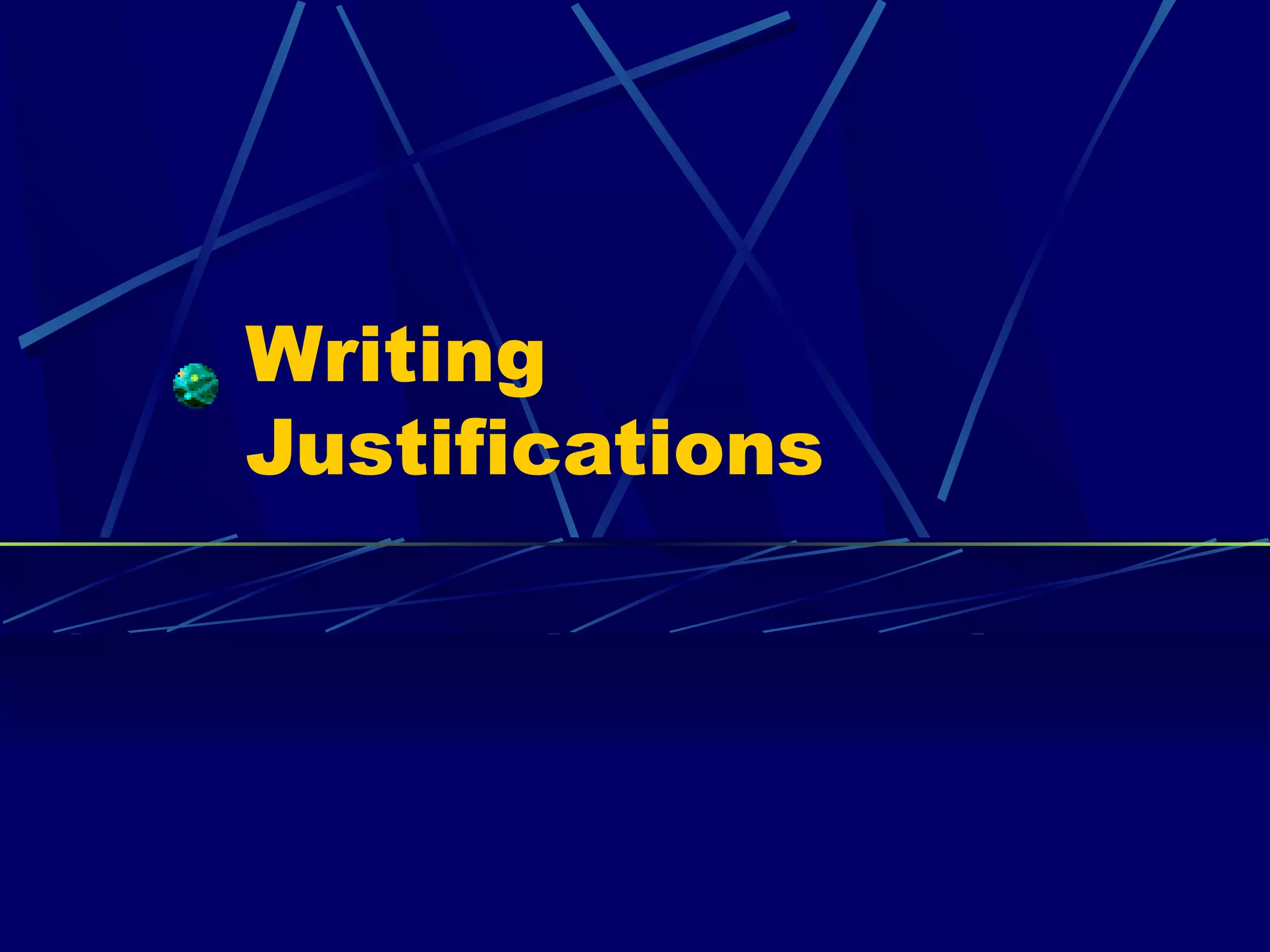Justification report | PPT