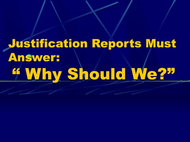 Justification report | PPT