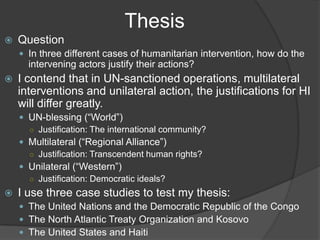 Justifications For Humanitarian Intervention | PPTX