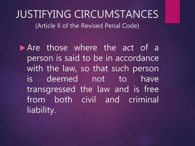 Justifyingcircumstance | PPTX | Law