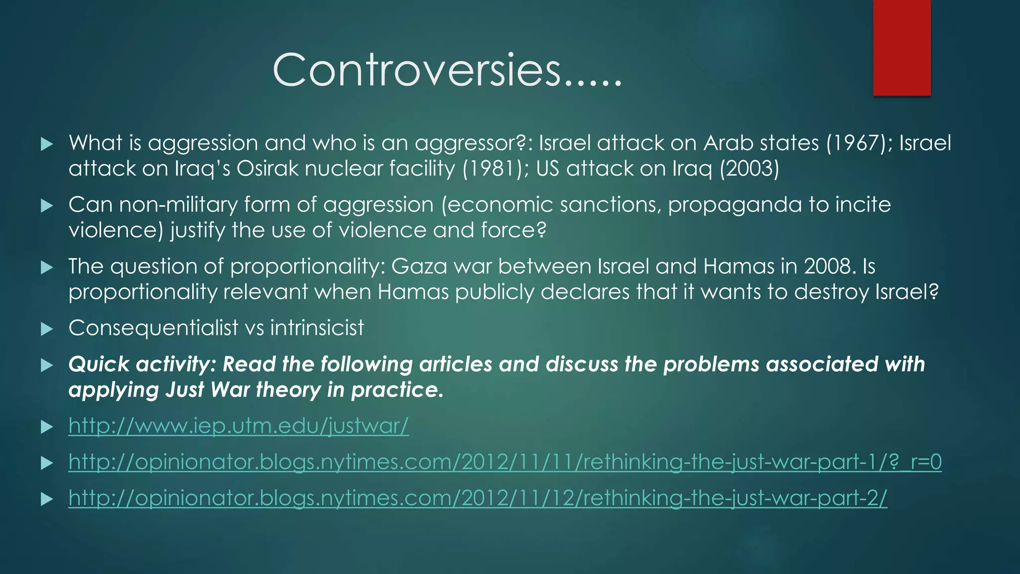 Justifying war | PPTX