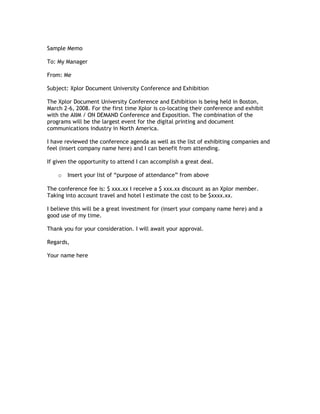 Justifying Your Attendance at Any Conference | PDF