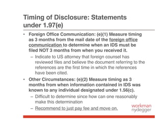 Overview on Information Disclosure Statement Practice by Justin Cassell ...