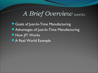 Just In Time Manufacturing Process | PPT