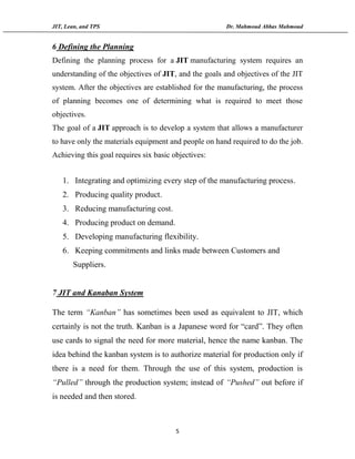 Just in time (jit), lean, and toyota production system (tps) | PDF