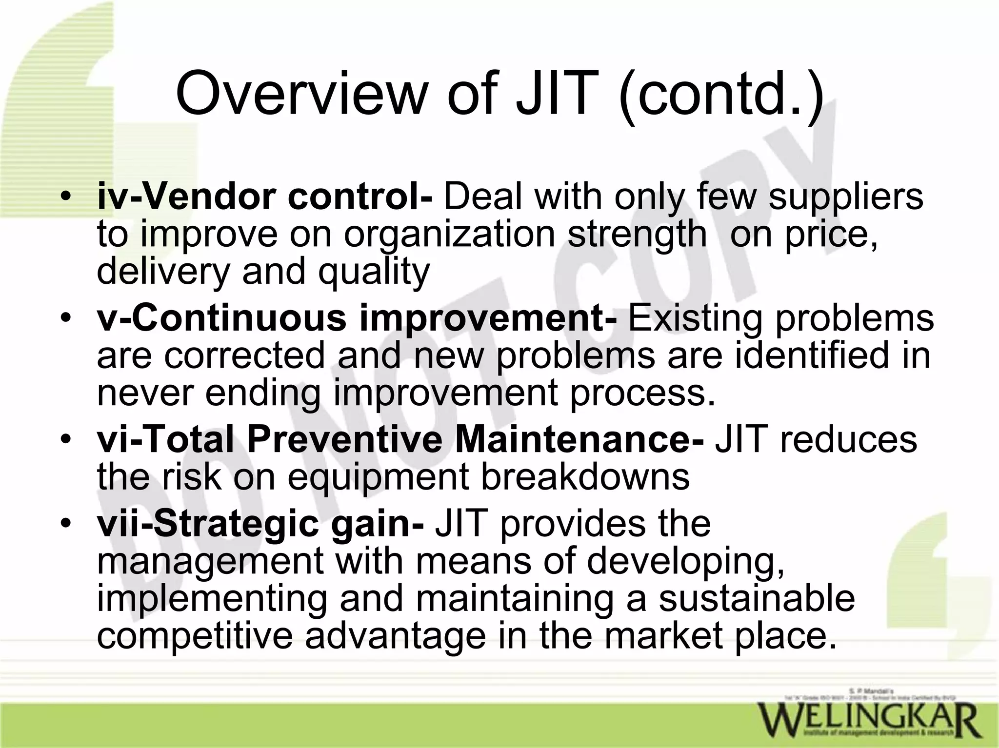 Just In Time (JIT) Systems | PDF