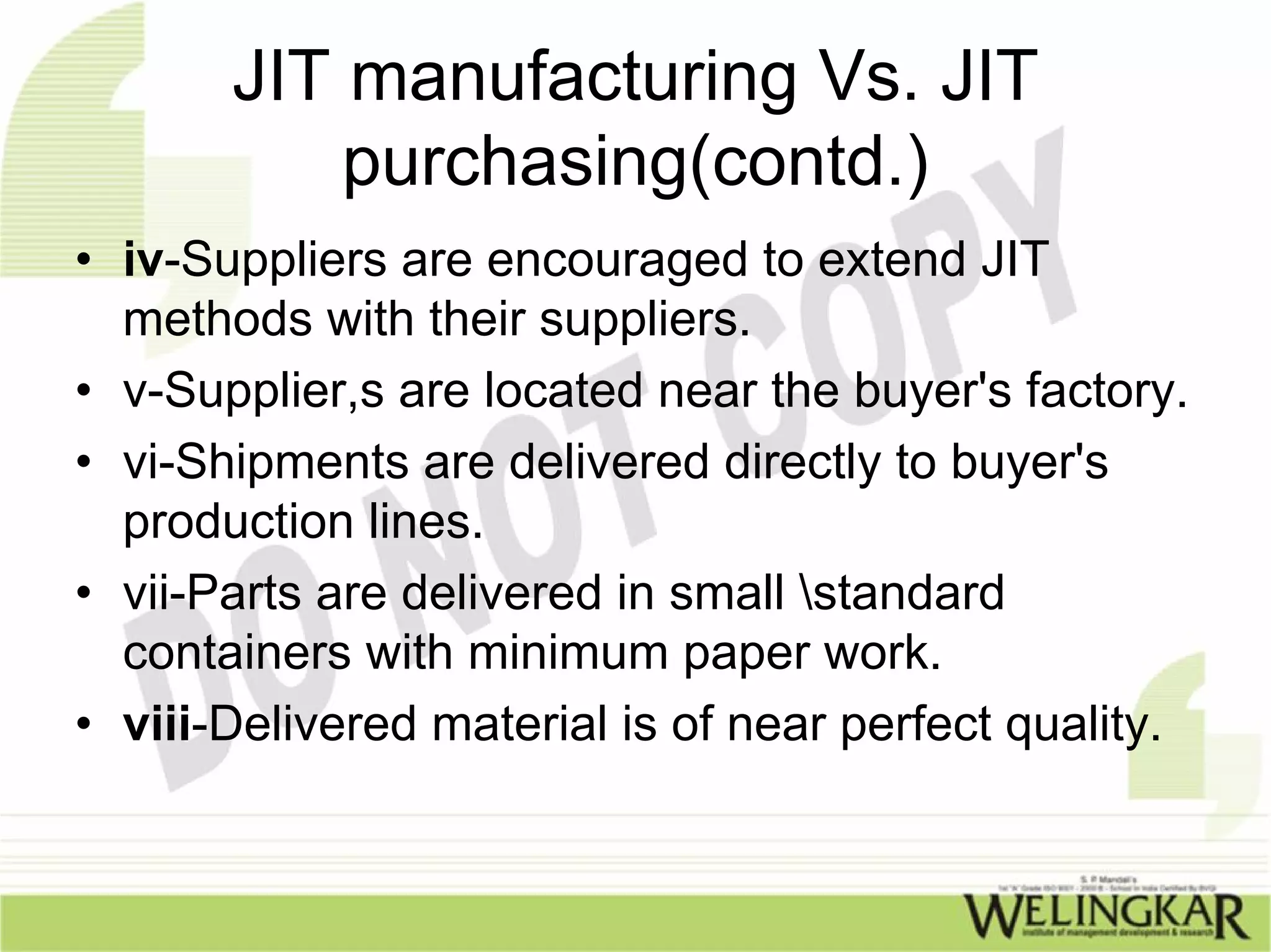 Just In Time (JIT) Systems | PDF