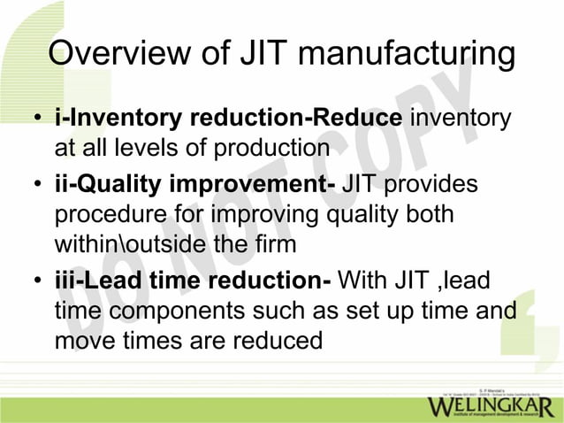 Just In Time (JIT) Systems | PDF | Mechanical and Industrial ...
