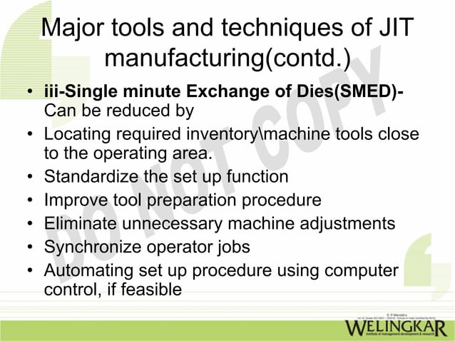 Just In Time (JIT) Systems