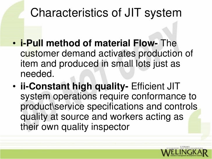 Just In Time (JIT) Systems