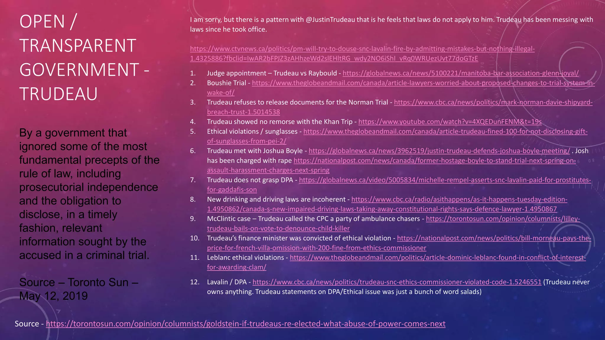 Analysis| Justin Trudeau| Accountability and Transparency | PPTX