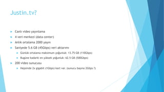 Justin TV Canlı Video Yayınlama Alt Yapısı | PPT