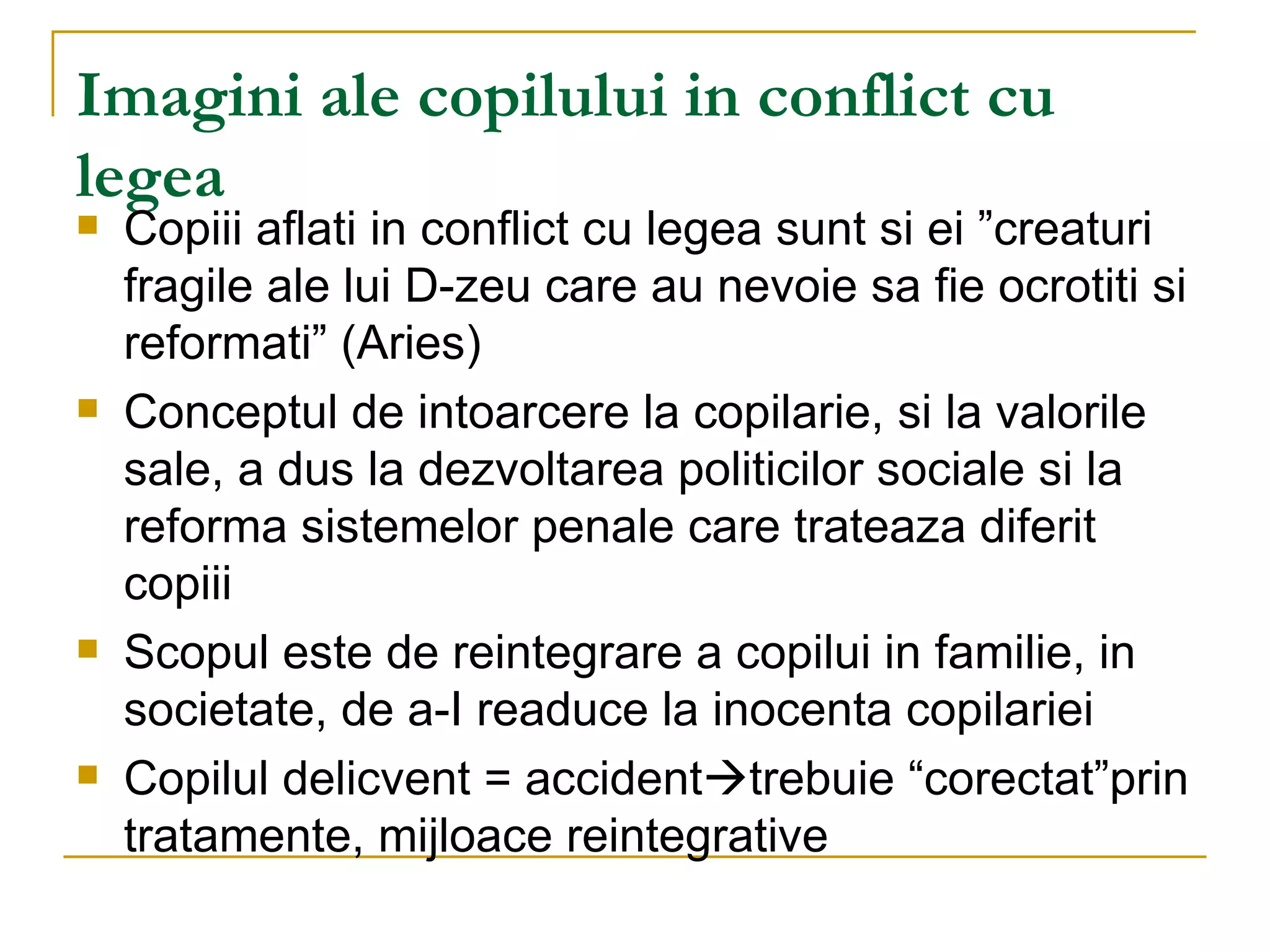 Justitia juvenila si imagini ale copilului | PPT