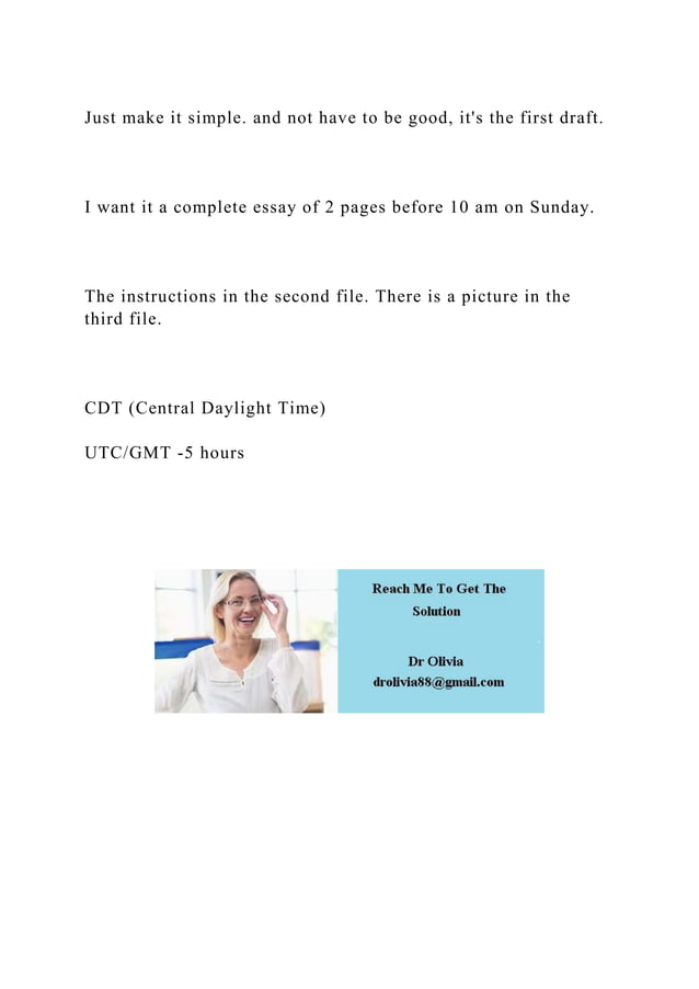 Just make it simple. and not have to be good, its the first draft. .docx