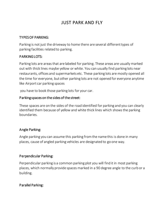 TYPES OF PARKING | DOCX