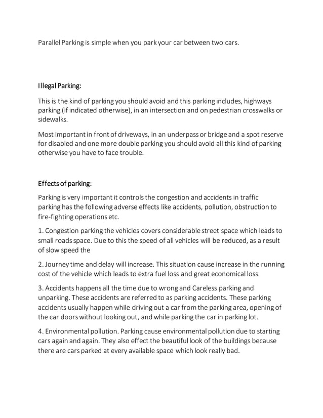 TYPES OF PARKING | DOCX