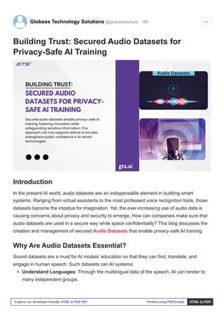 Building Trust: Secured Audio Datasets for Privacy-Safe AI Training | PDF