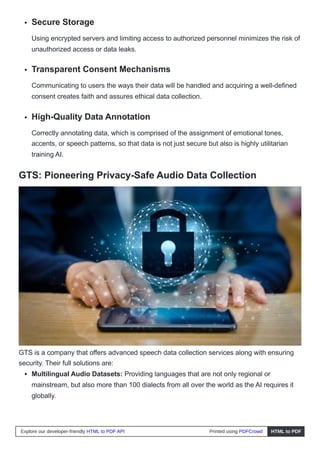 Building Trust: Secured Audio Datasets for Privacy-Safe AI Training | PDF