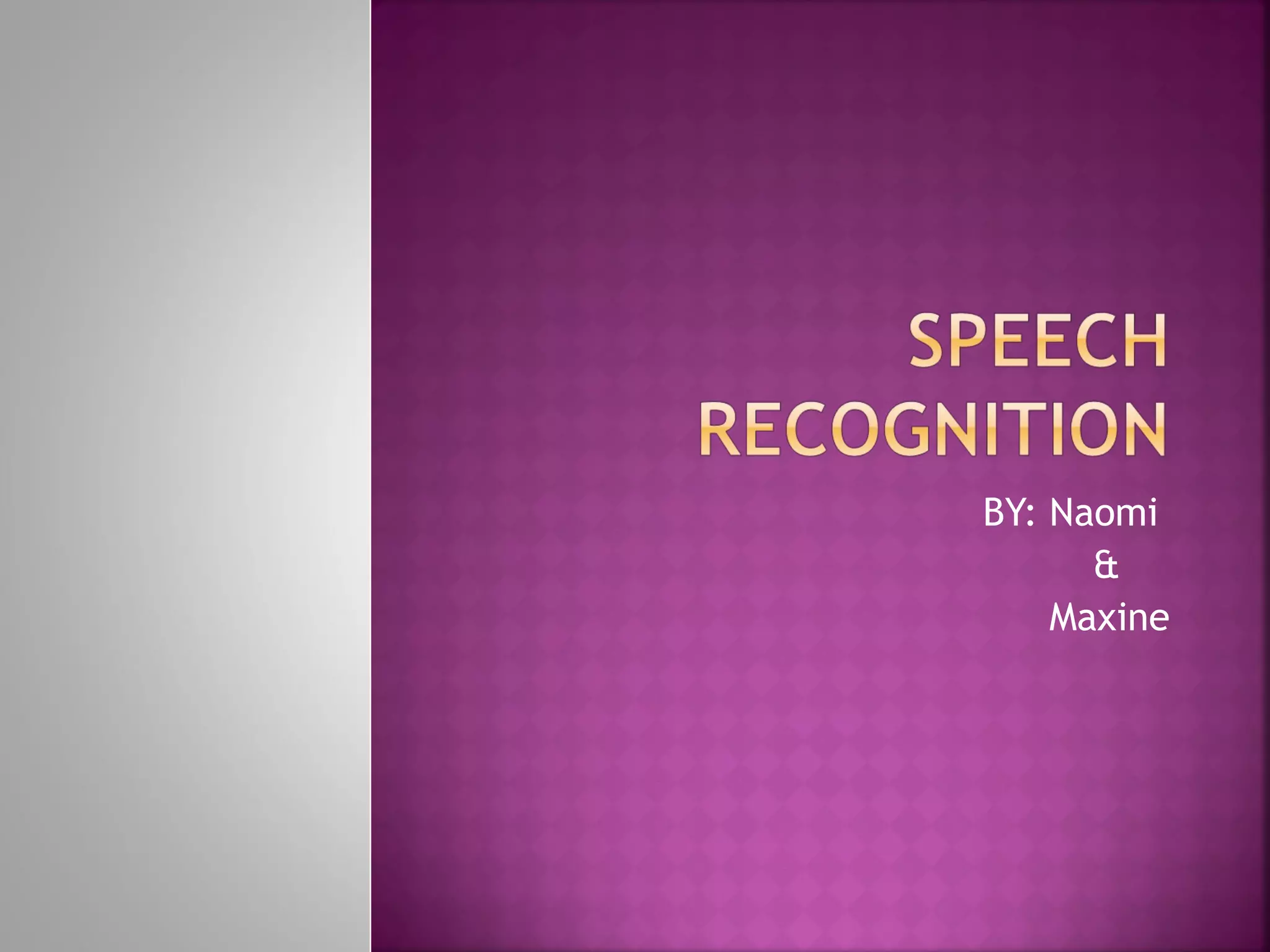 Speech Recognition | PPT
