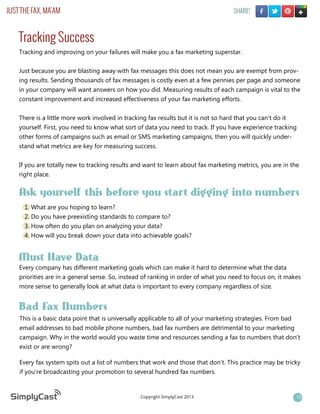 Just The Fax Ma'am. An Insider Guide To Bulk Fax Marketing | PDF