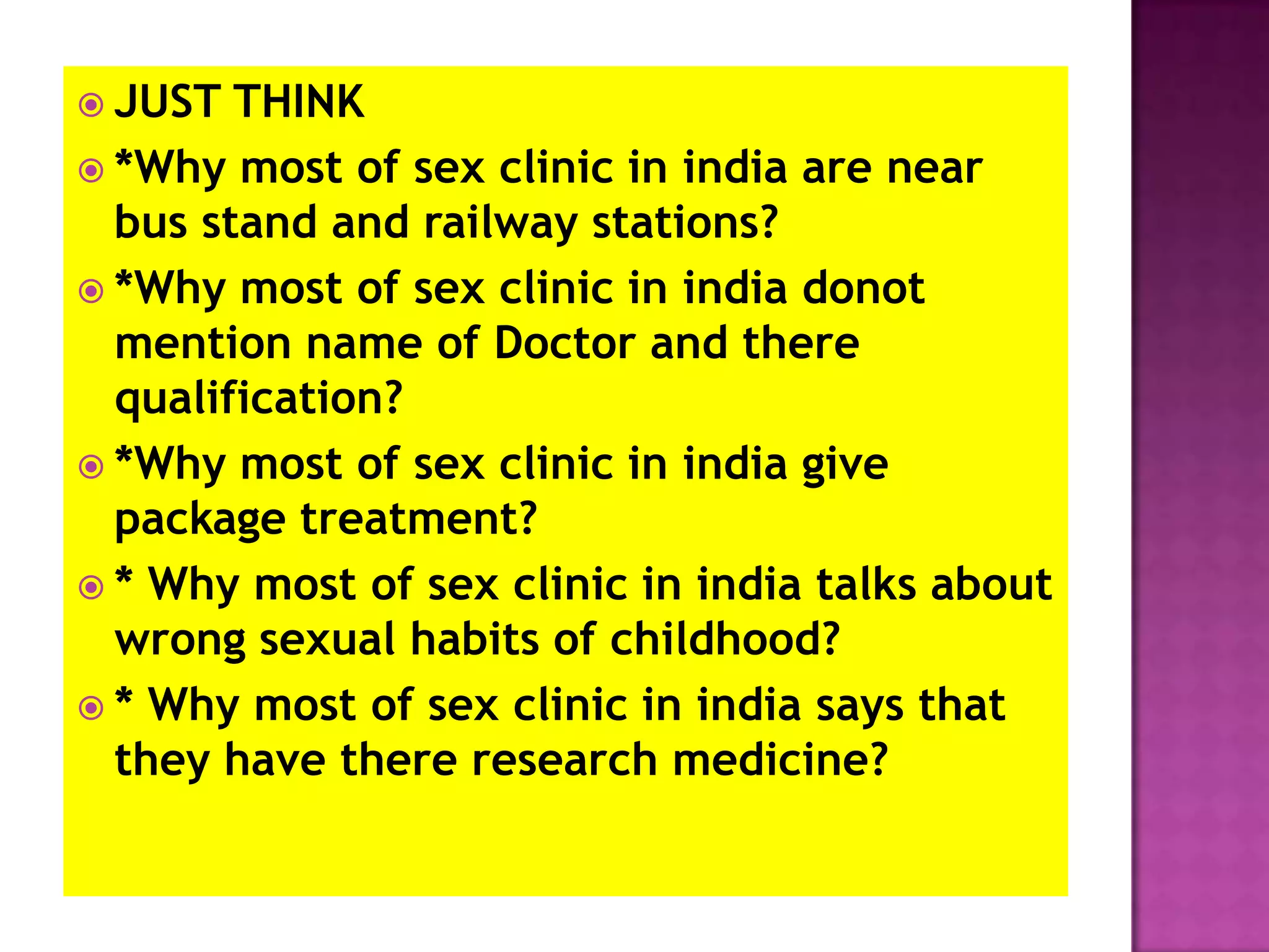 Just Think About Sex Clinics In India Ppt