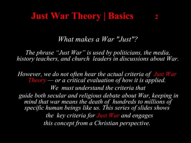 Just war | PPT | Christianity | Religion & Spirituality